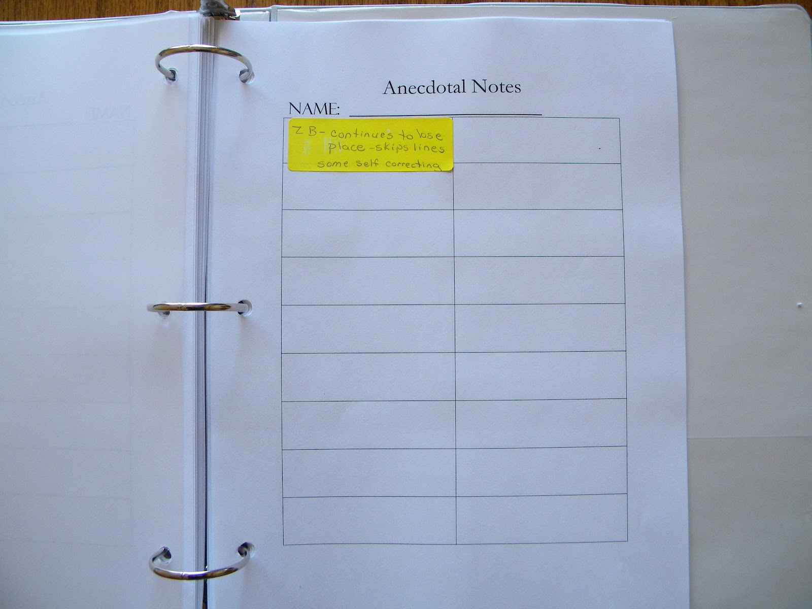 Anecdotal Records - Conversations in Literacy