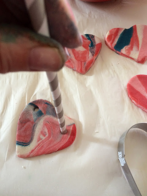Marbled Salt Dough Hearts