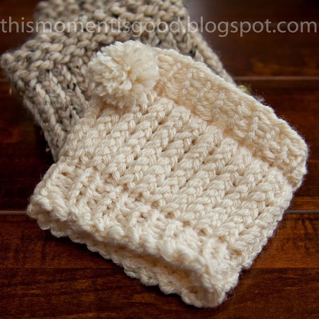 LOOM KNIT BOOT CUFF | Loom Knitting by This Moment is Good!