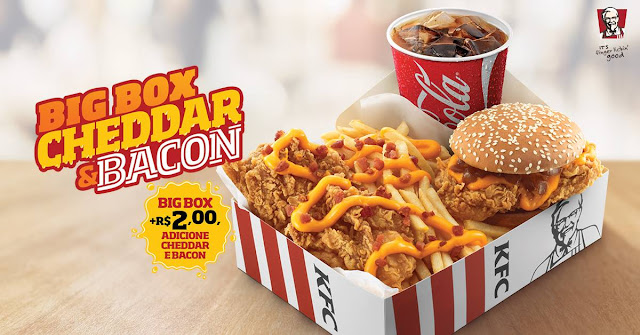 KFC lança Big Box Cheddar & Bacon - Gastronoticia
