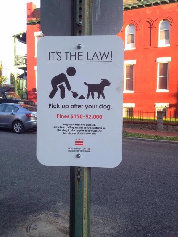 bloomingdale: the new "pick up after your dog" posted signs