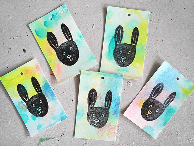 Jules Madden: DIY Craft: Stamped Easter Bunny Gift Tags