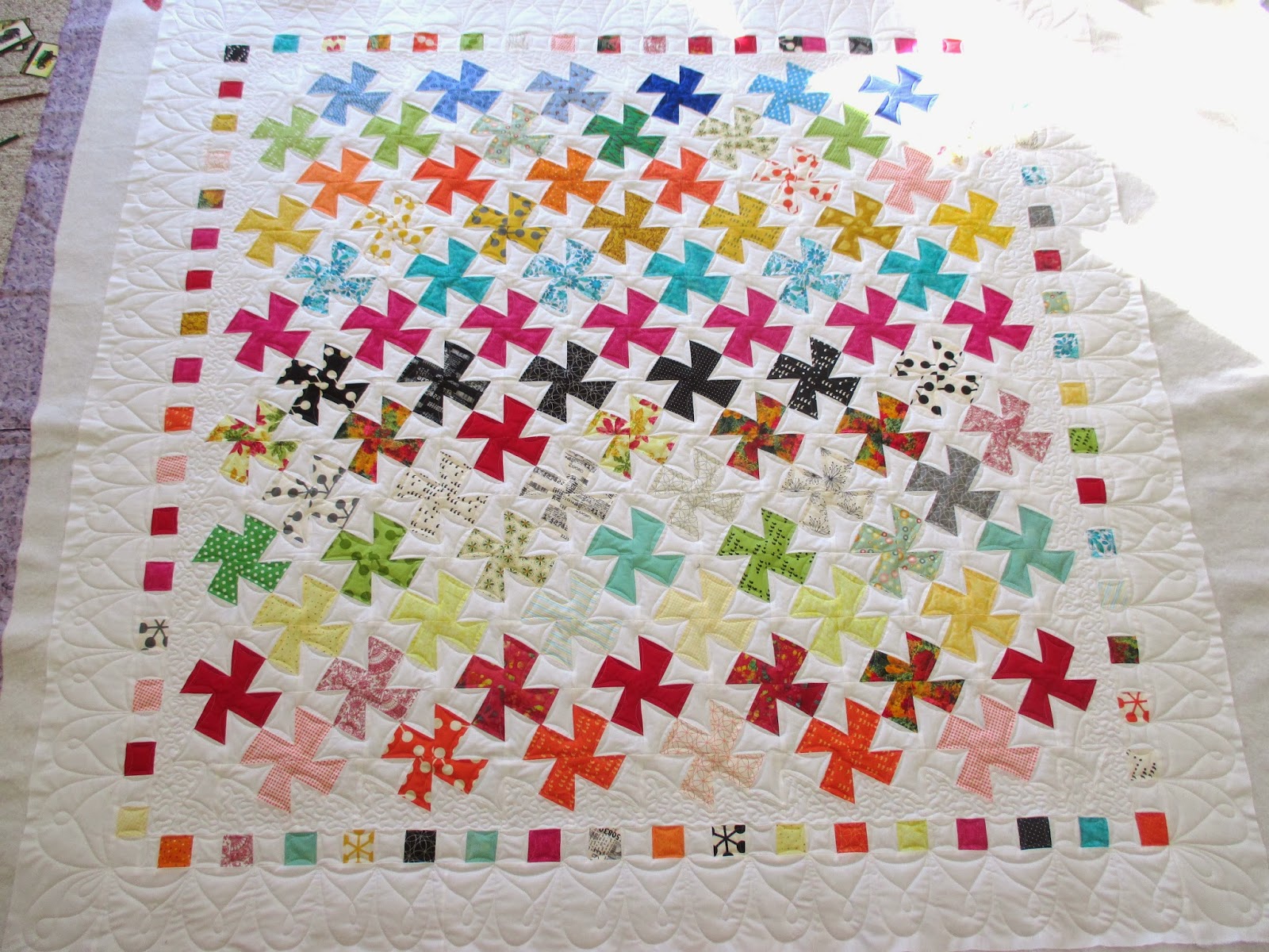 Down To Sew: Twister Rainbow Quilt