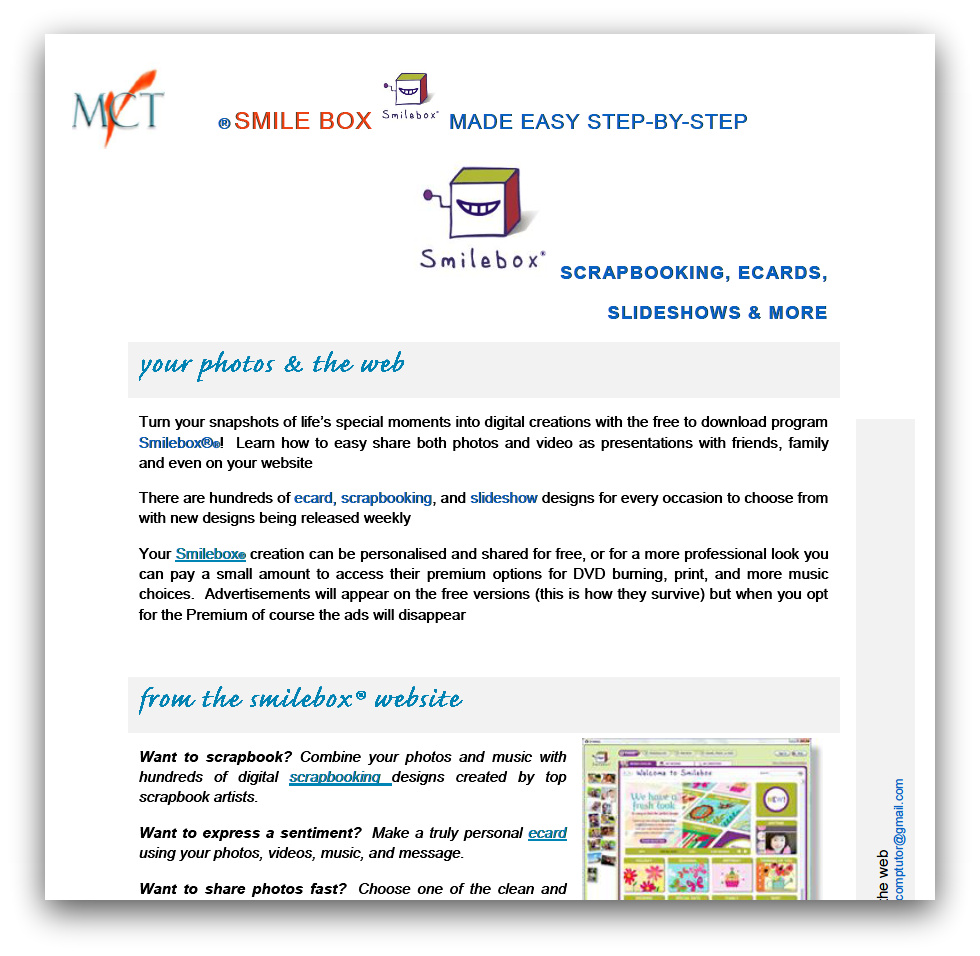 My Computer Tutor: Smilebox Playback