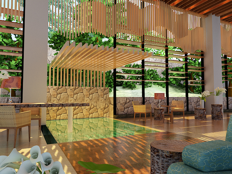 Prasetyo's Design Journal: A Tropical Garden Lobby for Residential Towers