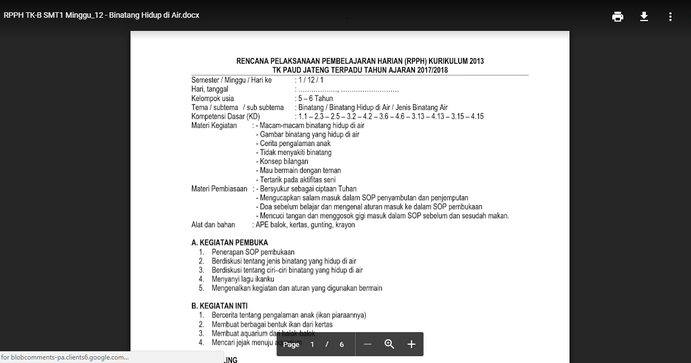 Download Contoh RPPH TK B Smt 1 Minggu 9-17 Kurikulum 2013 - BERKAS GURU 25