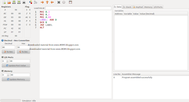 Learn 8085: To multiply two numbers.