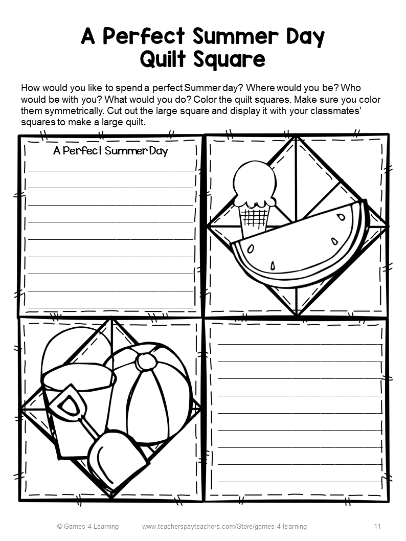 Fun Games 4 Learning: Summer Writing Prompts