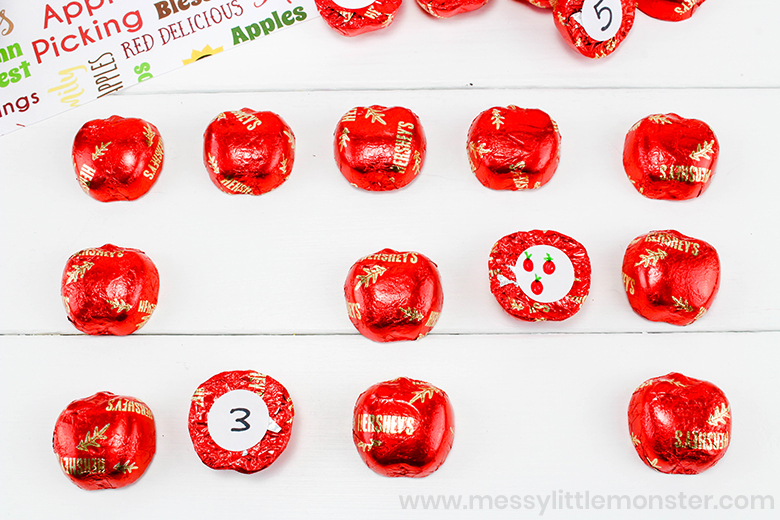 Apple Theme Counting Game - Math Activities for Preschoolers - Messy ...