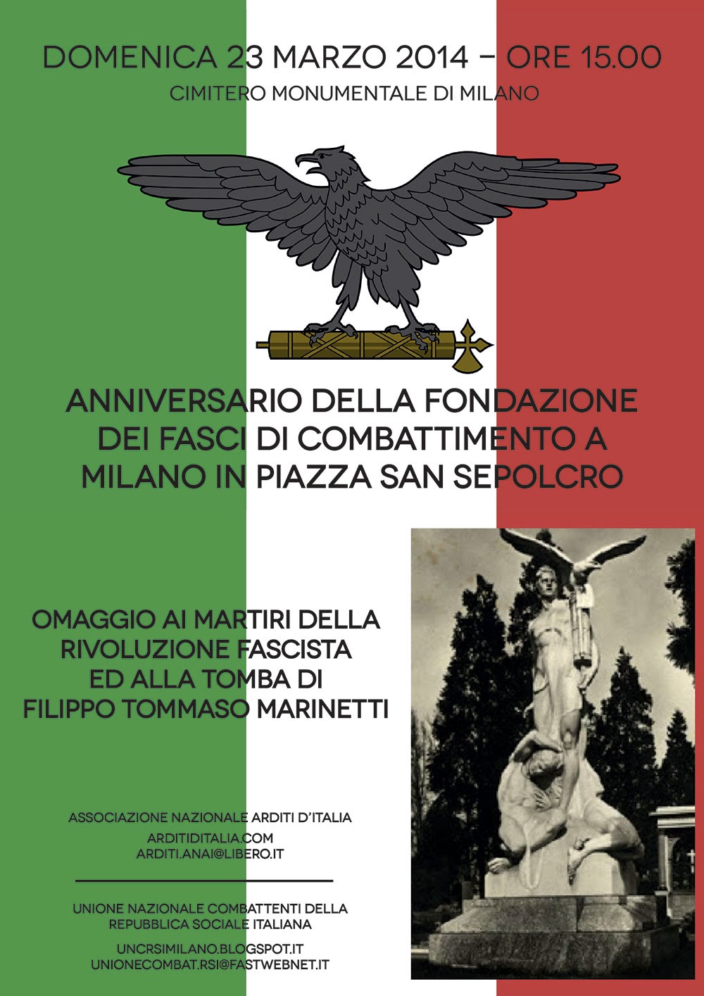 U.N.C. - R.S.I. - MILANO: 23 MARZO 1919-2014: ONORE E FEDELTA'