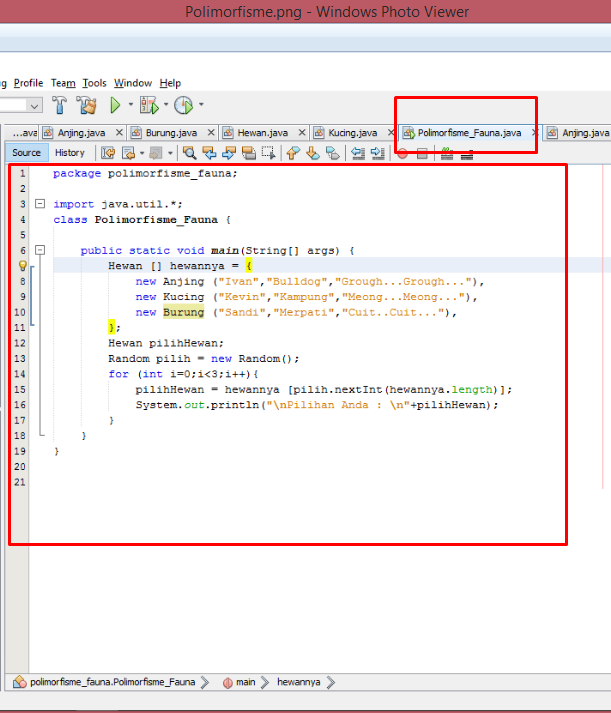 Contoh Pemrograman Enkapsulasi Inheritance Polimorfisme Pada Java