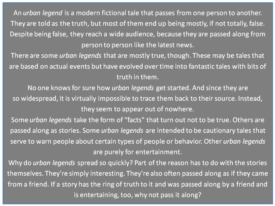 What are Urban Legends?