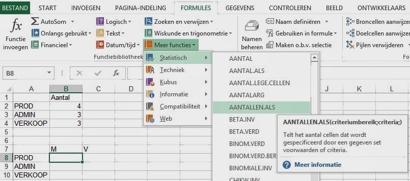 Tips voor Excel: functie Aantallen.als