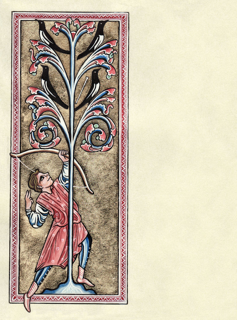 SCA Illumination: Bestiary/Archer Blank