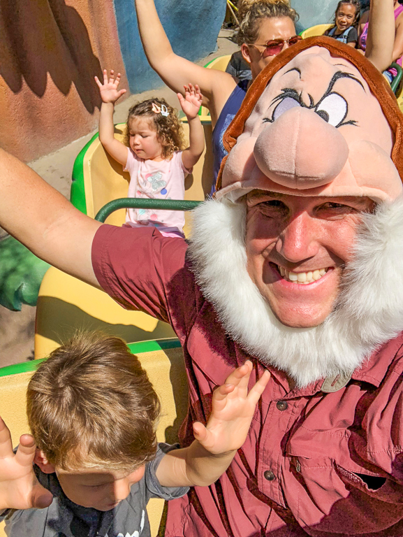 Celebrating Dwarfs with Dopey, Doc, and Grumpy, plus finally walking ...