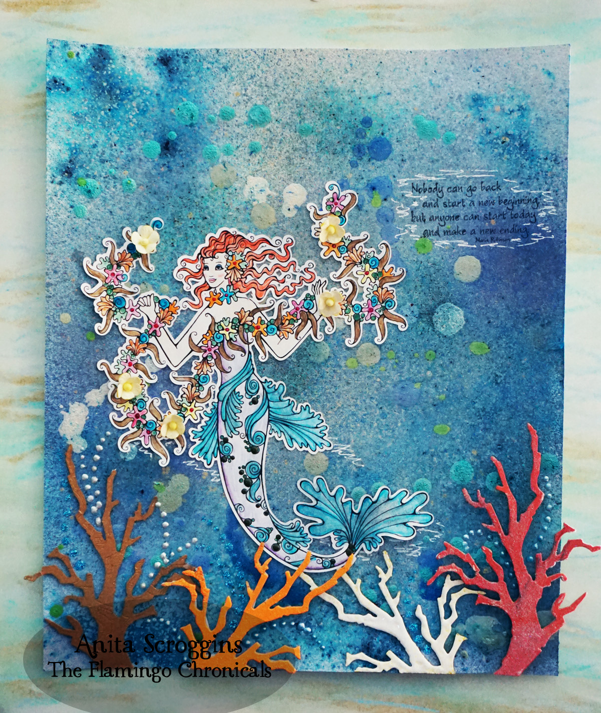Mermaid Mixed Media Art | The Flamingo Chronicals: Mermaid Mixed Media Art