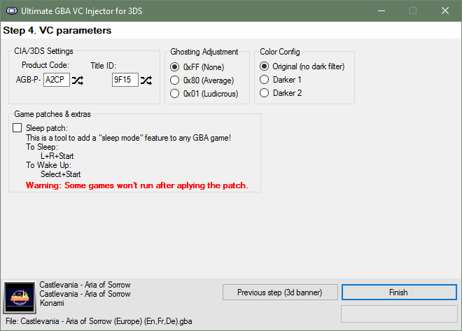 3DS カスタムGBAVC作成方法（Ultimate GBA VC Injector for 3DS）