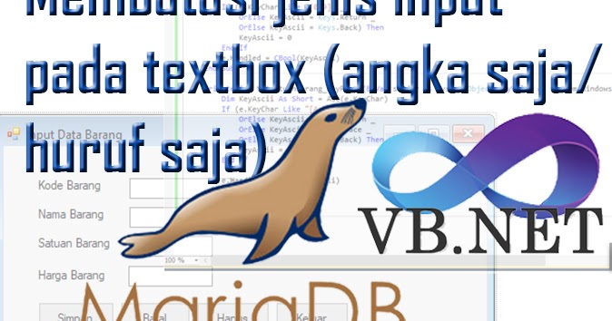 Membatasi Jenis Input Pada Textbox (Huruf Saja/Angka Saja) di VB.net