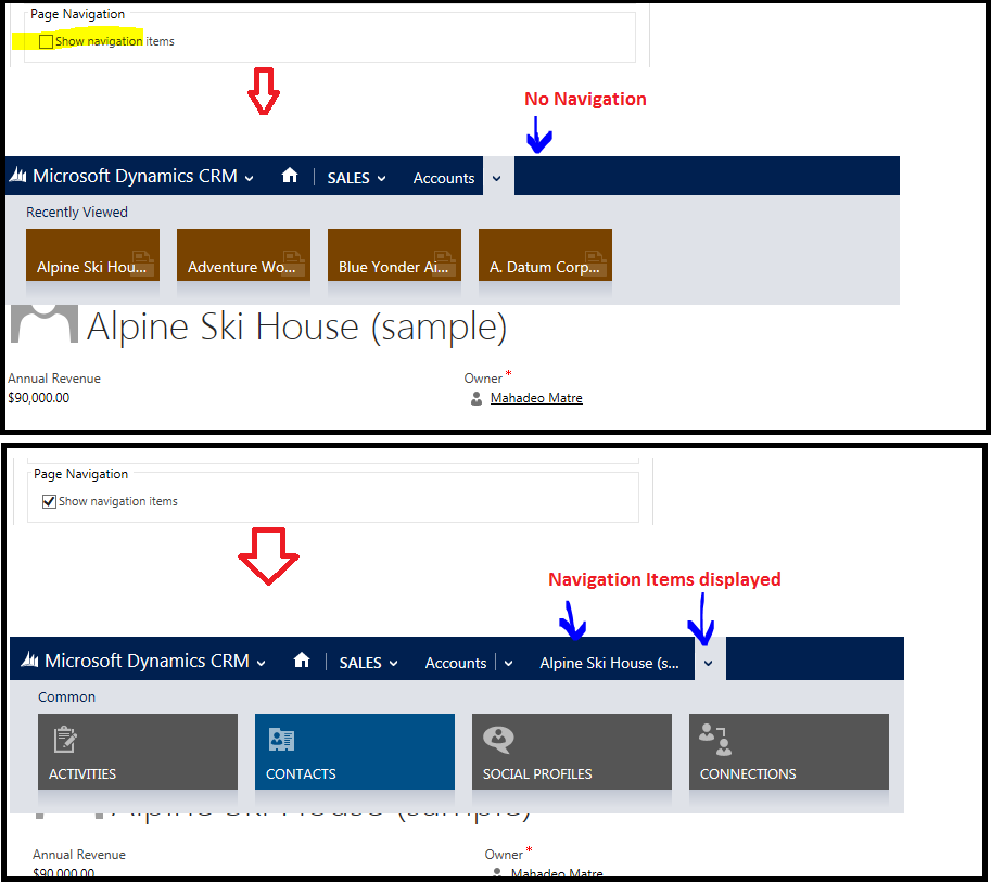 Ms Crm Customization Show Or Hide Entity Image And Navigation Items Form Entity Form