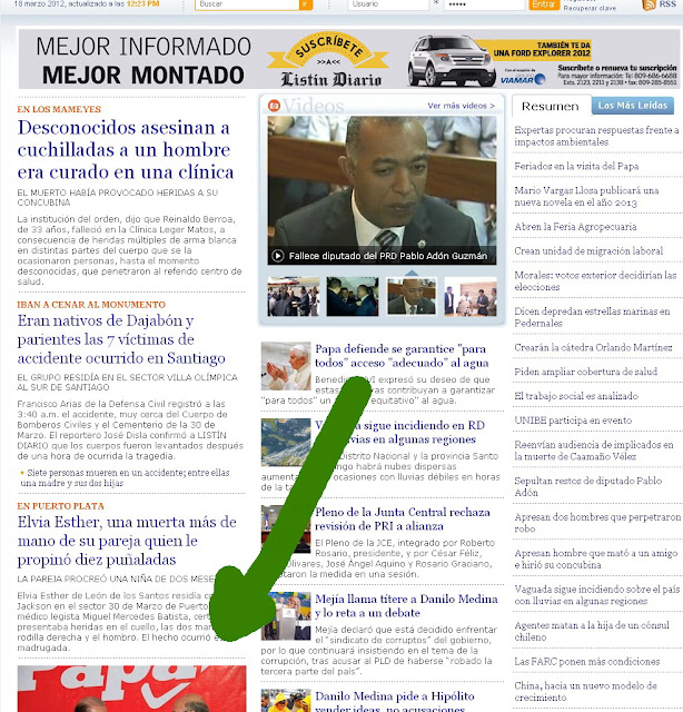 Digital del Listín Diario relega noticia más importante del día : DESDE ...
