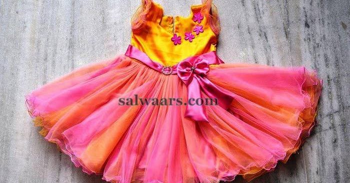 Dual Shade Net Frock - Indian Dresses