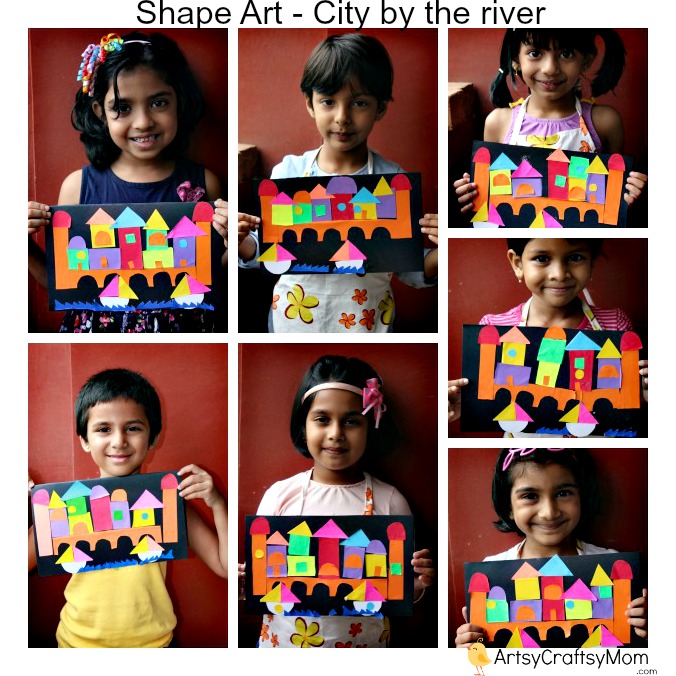 A City by the River- Easy Paper Collage Idea for Kids - Artsy Craftsy Mom