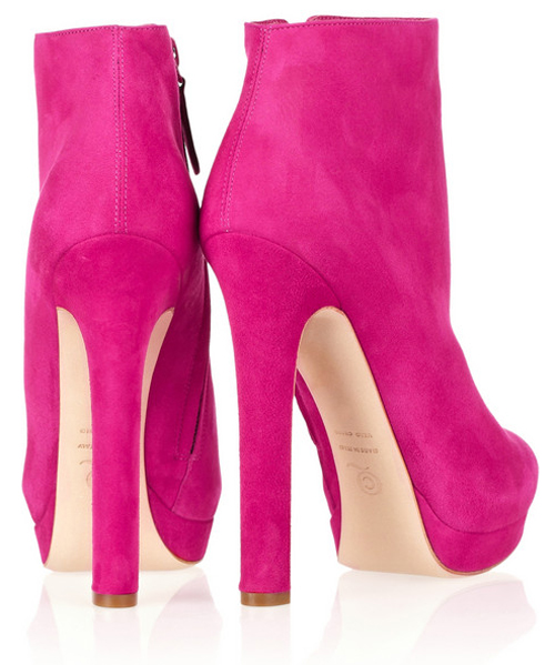 Glitz Bliss: Shoe Time: Hot Pink Ankle Boots