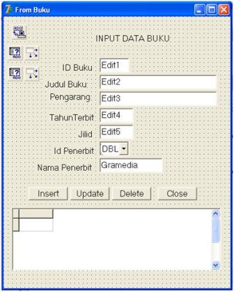 Delphi: 7.Aplikasi Perpustakaan-Form Buku (Delphi7)