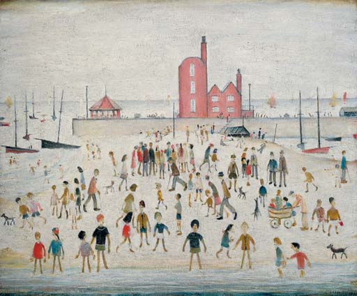 The Works of Laurence Stephen Lowry: 1948 - Beach and Promenade