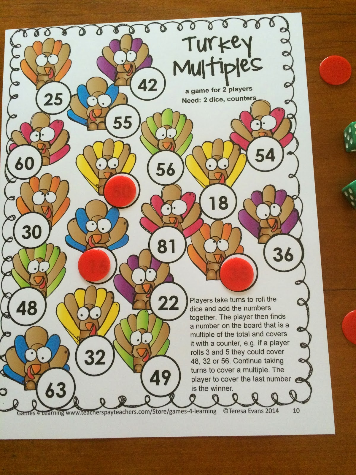 Fun Games 4 Learning: Thanksgiving Math Games