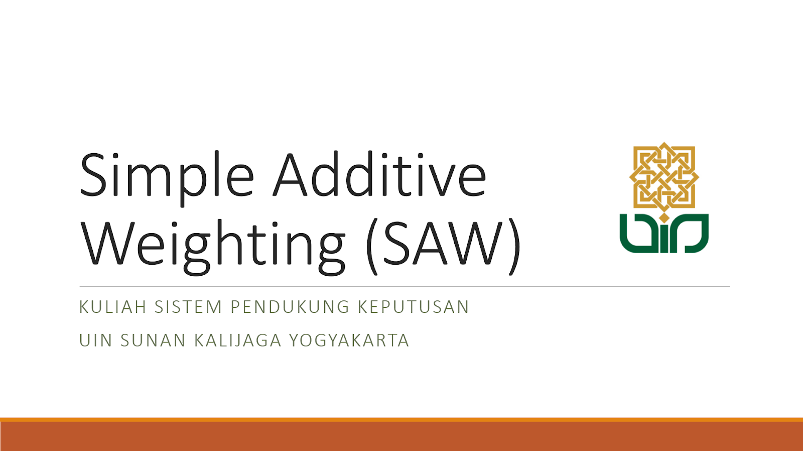 Simple Additive Weighting - buahpeer.com
