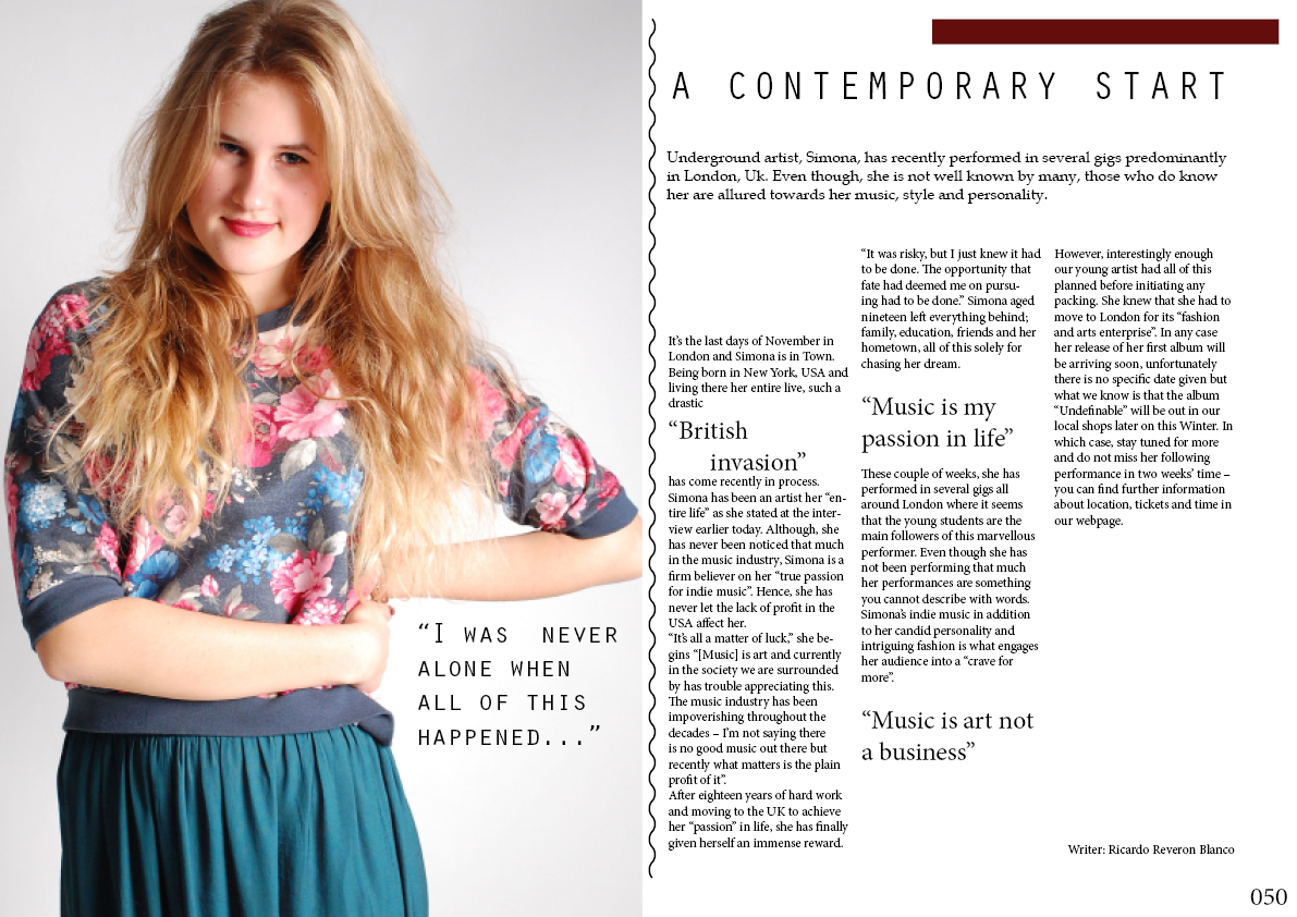 AS Media Coursework: Music Magazine Composition