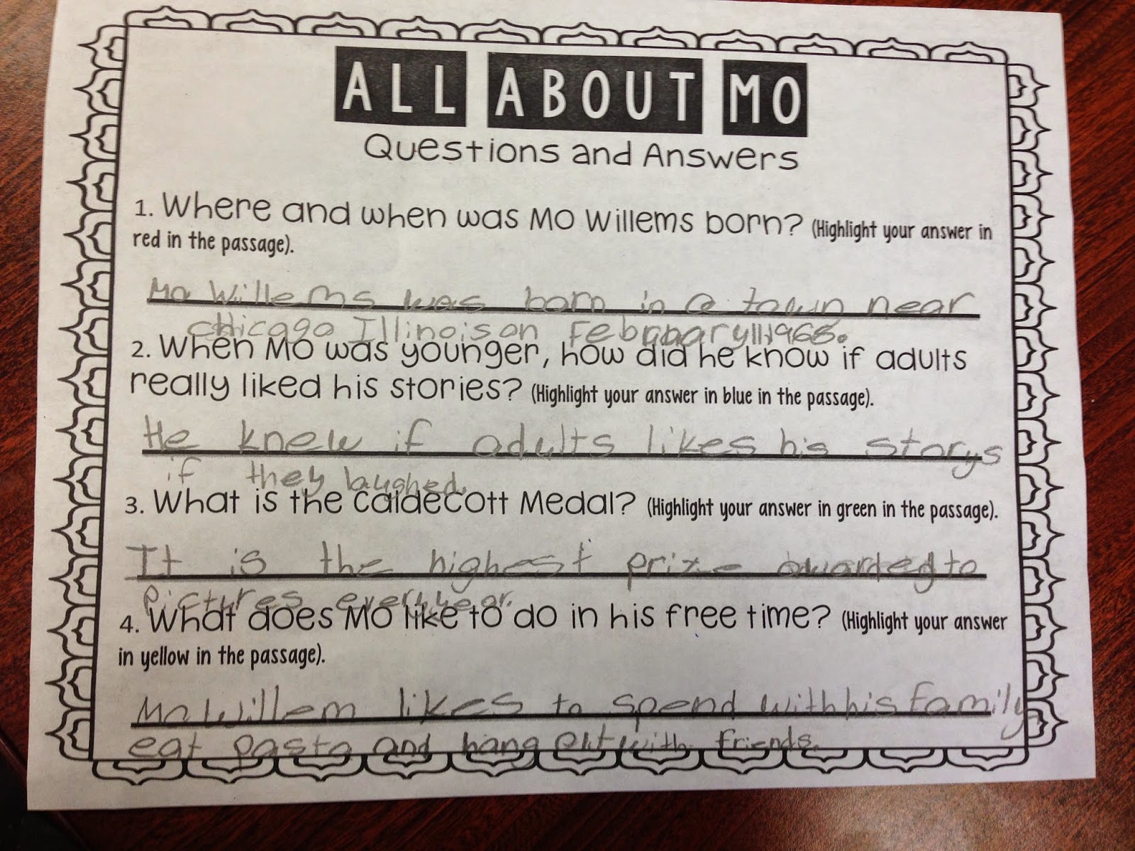 The Elementary Entourage: Favorite Childrens' Author: Mo Willems