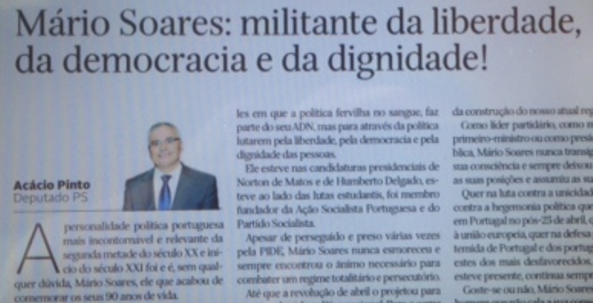 [opinião] Mário Soares Militante Da Liberdade Da Democracia E Da