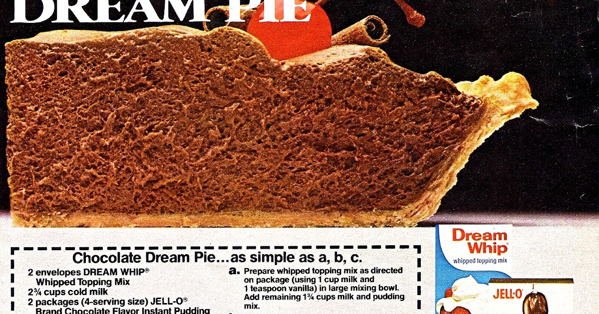 Dying for Chocolate: Chocolate Dream Pie: Retro Ad & Recipe