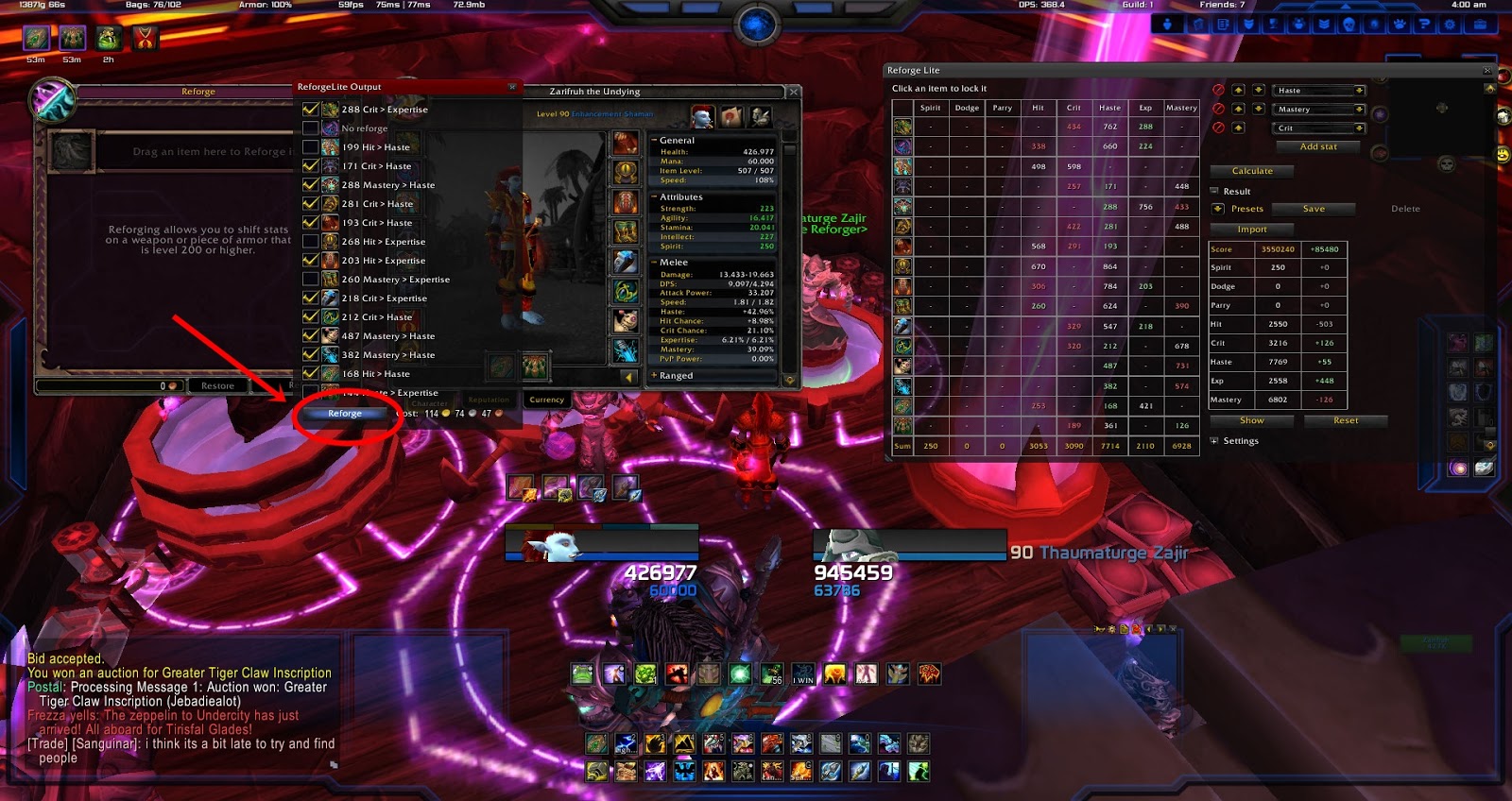 World of Saz: Reforging with ReforgeLite (Addon)