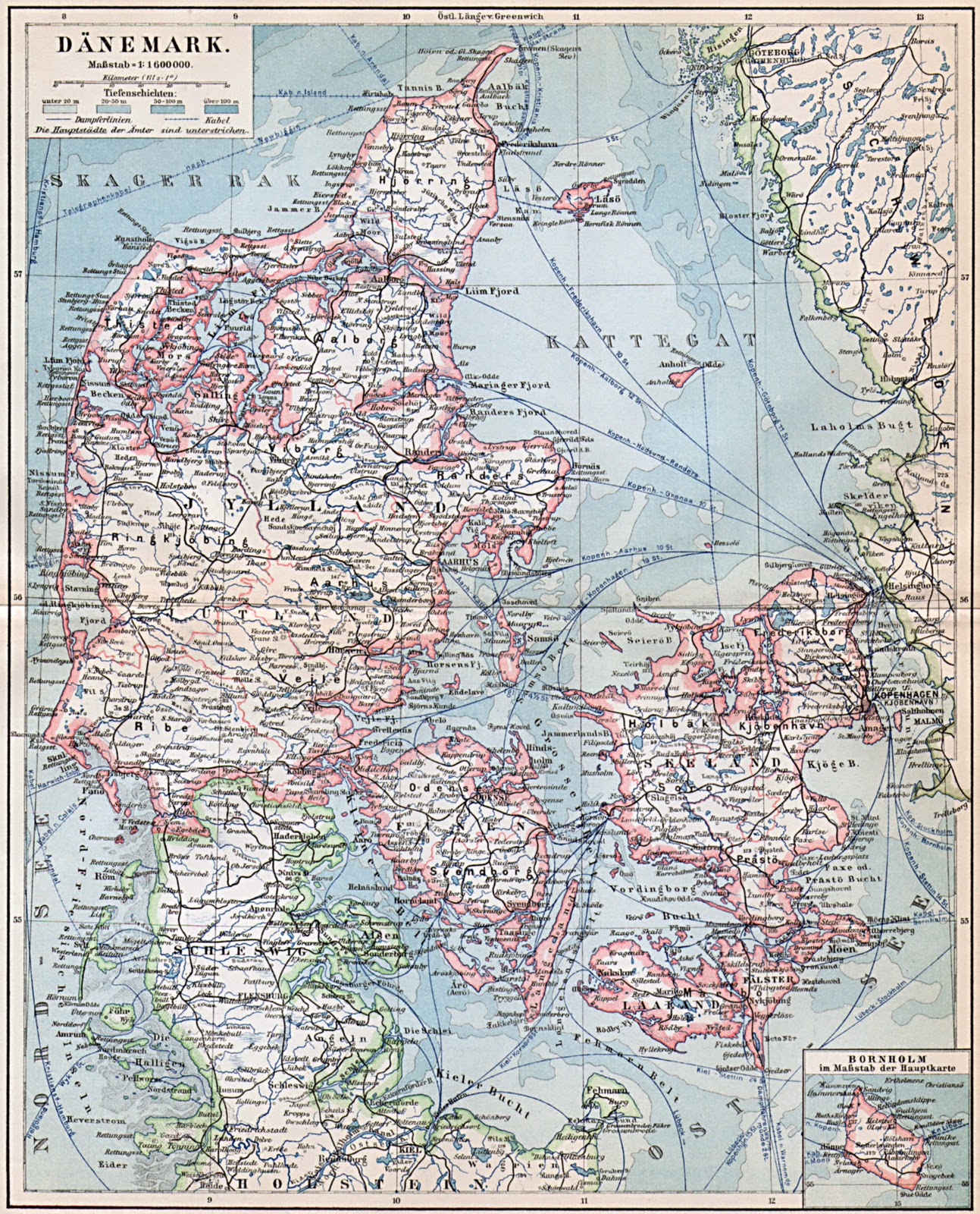 transpress nz: maps of Denmark 1837 and 1905 - the growth of railways