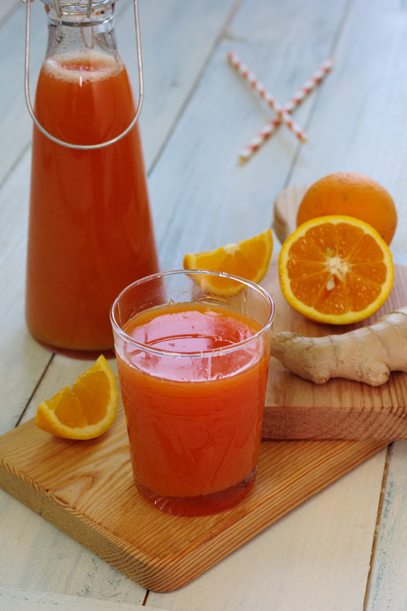Cinco Quartos de Laranja: Sumo de laranja com cenoura e gengibre