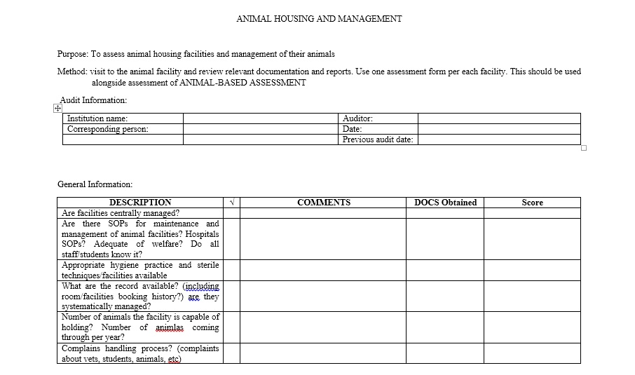 ANIMAL WELFARE ASSESSMENT PPDH IPB