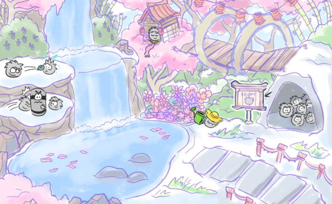 Gray Puffle Rooms - Concept Art | Club Penguin Rewritten Cheats™