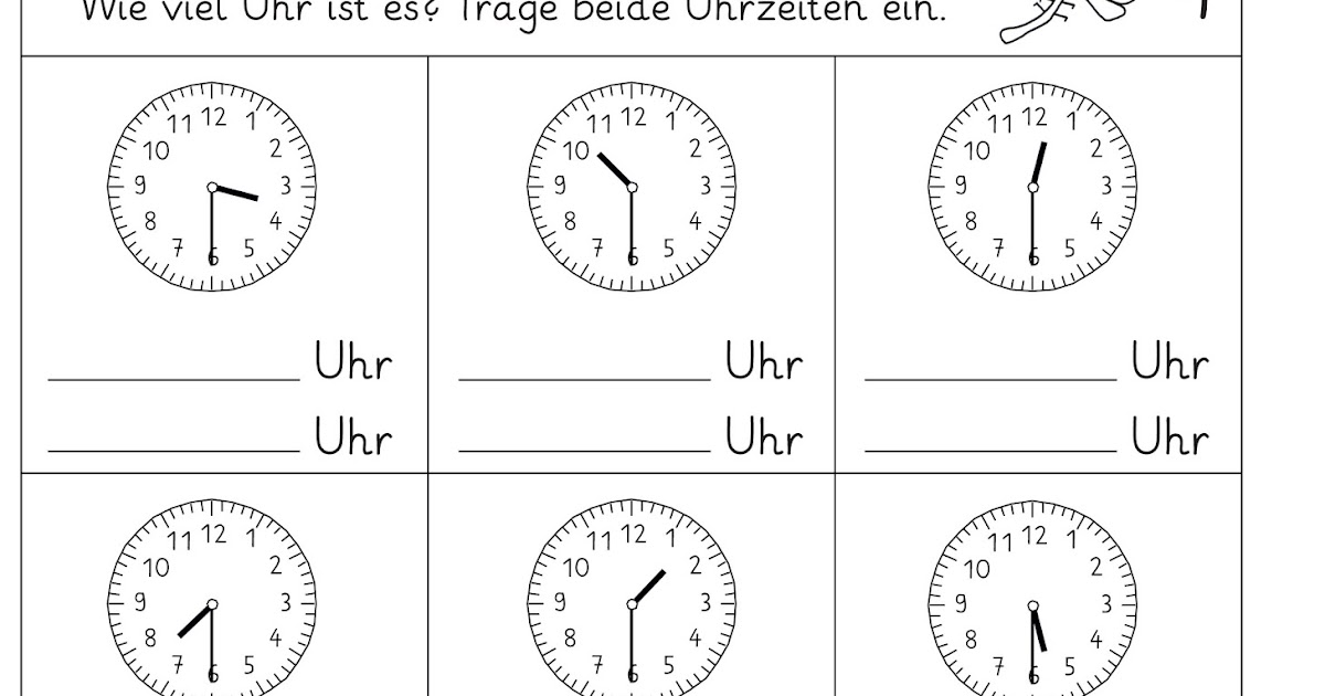 Lernstübchen: Uhrzeiten ablesen - halbe Stunden