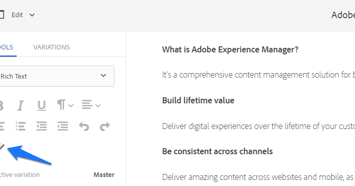 Experiencing Adobe Experience Manager (AEM, CQ): AEM 62 - Touch UI Content Fragment Editor RTE ...