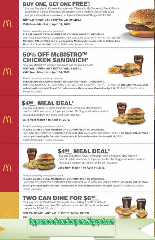Free Promo Codes and Coupons 2023: Mcdonalds Coupons