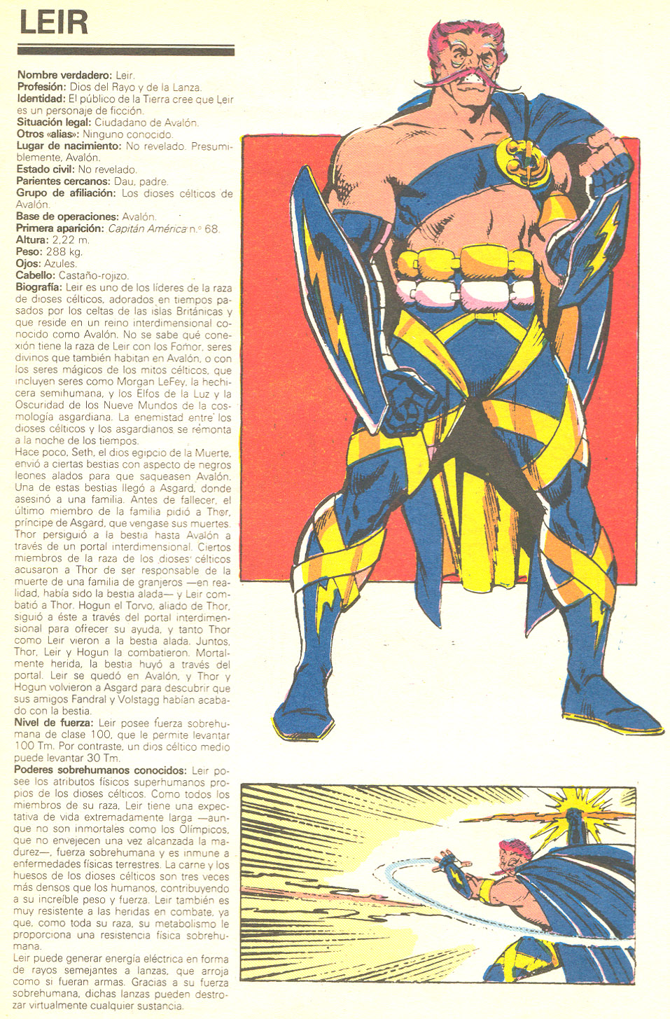 Fichas de Superheroes Marvel y DC: Leir