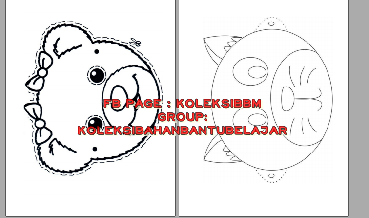 Koleksi Bahan Bantu Belajar (BBM): Koleksi Template Topeng Haiwan