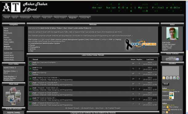 Dark Black Matrix Php-fusion Theme Template