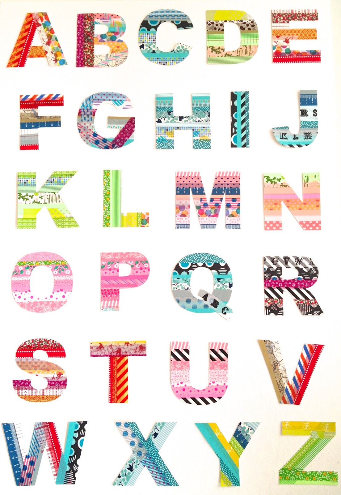 One Bunting Away: Washi-Tape Alphabet