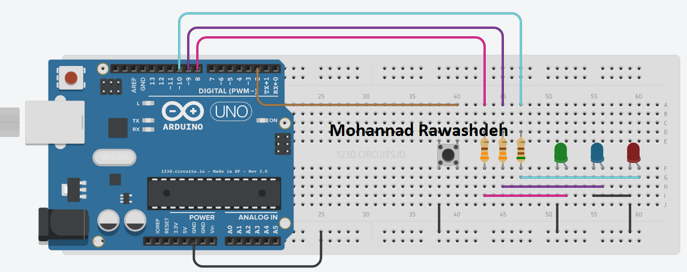 Arduino One Button Control Multi Leds Mb Raw