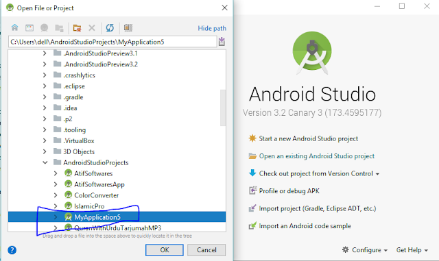 How to open existing project in android studio?