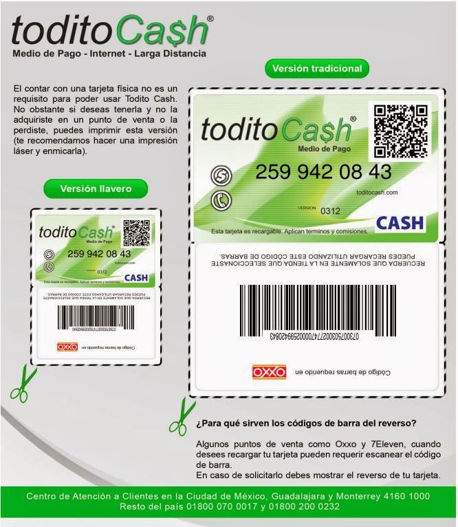 No se necesita Tarjeta Física para usar Todito Cash